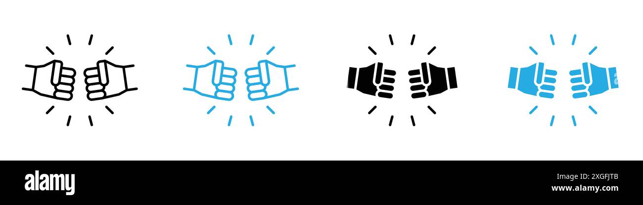 Fist bump icon vector logo set collection for web app ui Stock Vector ...