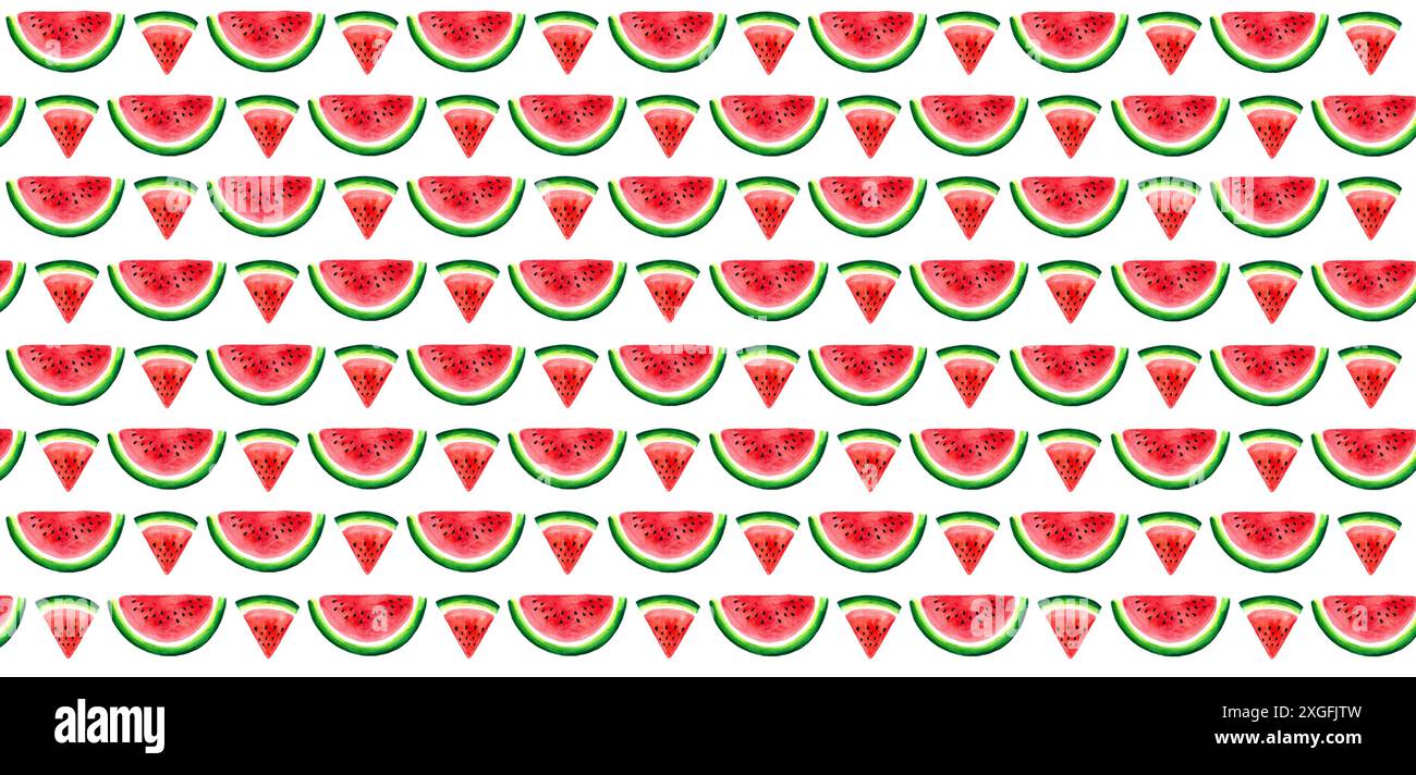 Pattern of watermelon slices. Triangular pieces and semicircles are ...