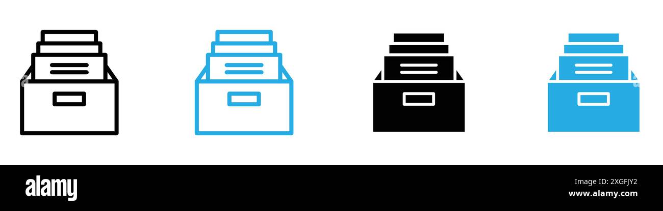 Folder box icon vector logo set collection for web app ui Stock Vector ...