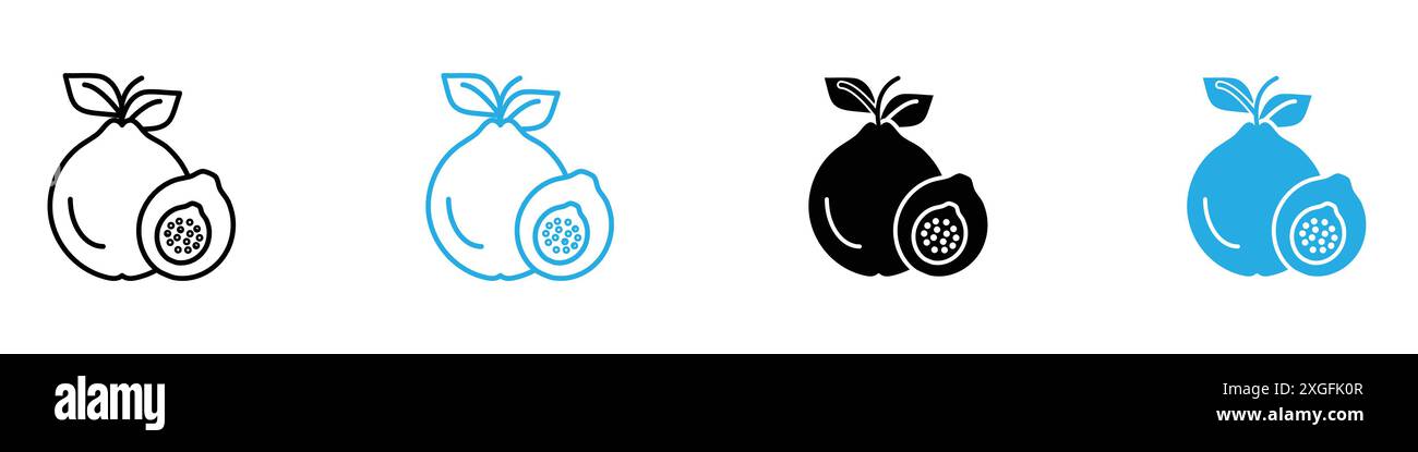 Guava icon vector logo set collection for web app ui Stock Vector Image ...