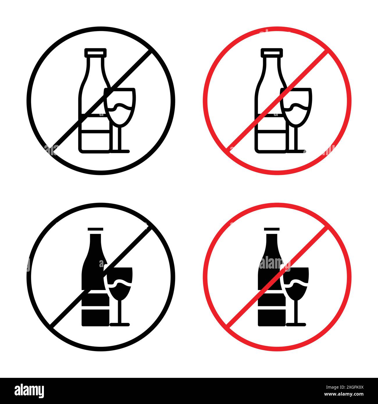 No alcohol sign vector logo set collection for web app ui Stock Vector ...