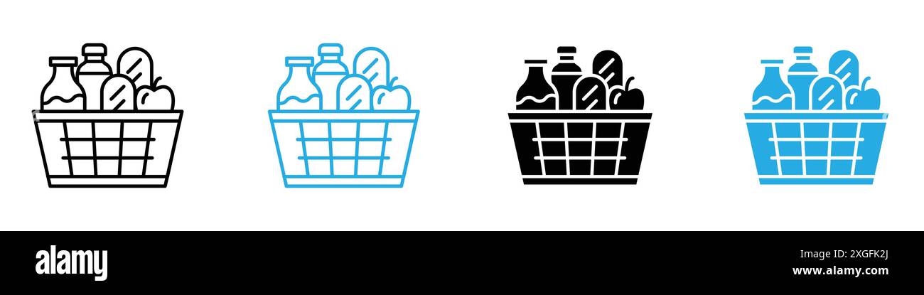 Groceries icon vector logo set collection for web app ui Stock Vector ...