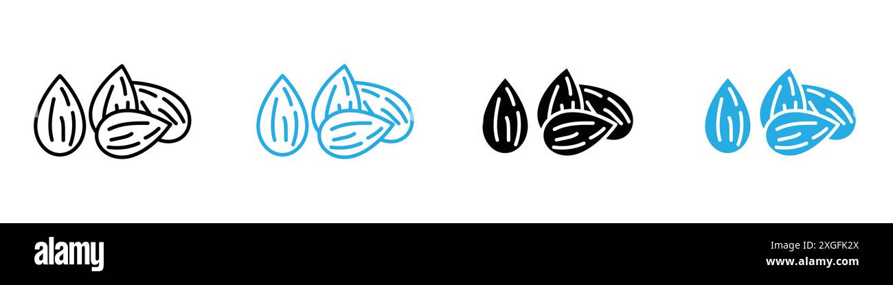 Almond icon vector logo set collection for web app ui Stock Vector ...