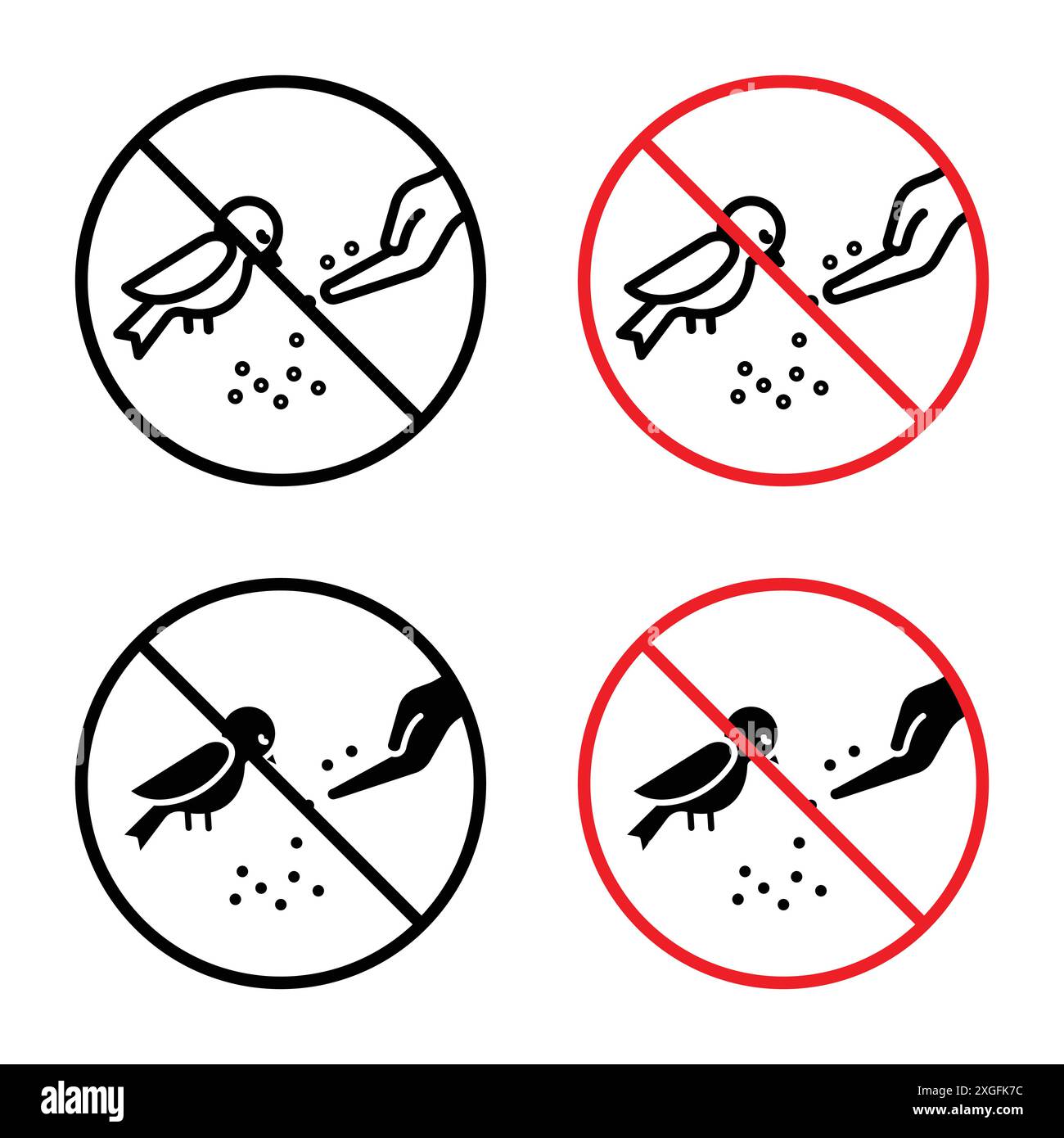 Do not feed birds sign vector logo set collection for web app ui Stock ...