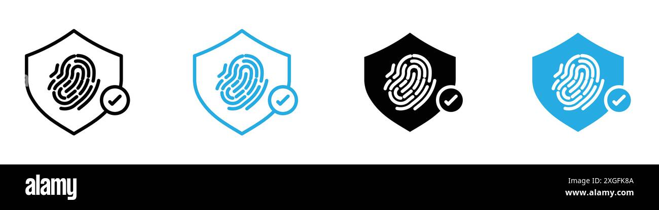 Biometric security icon vector logo set collection for web app ui Stock ...