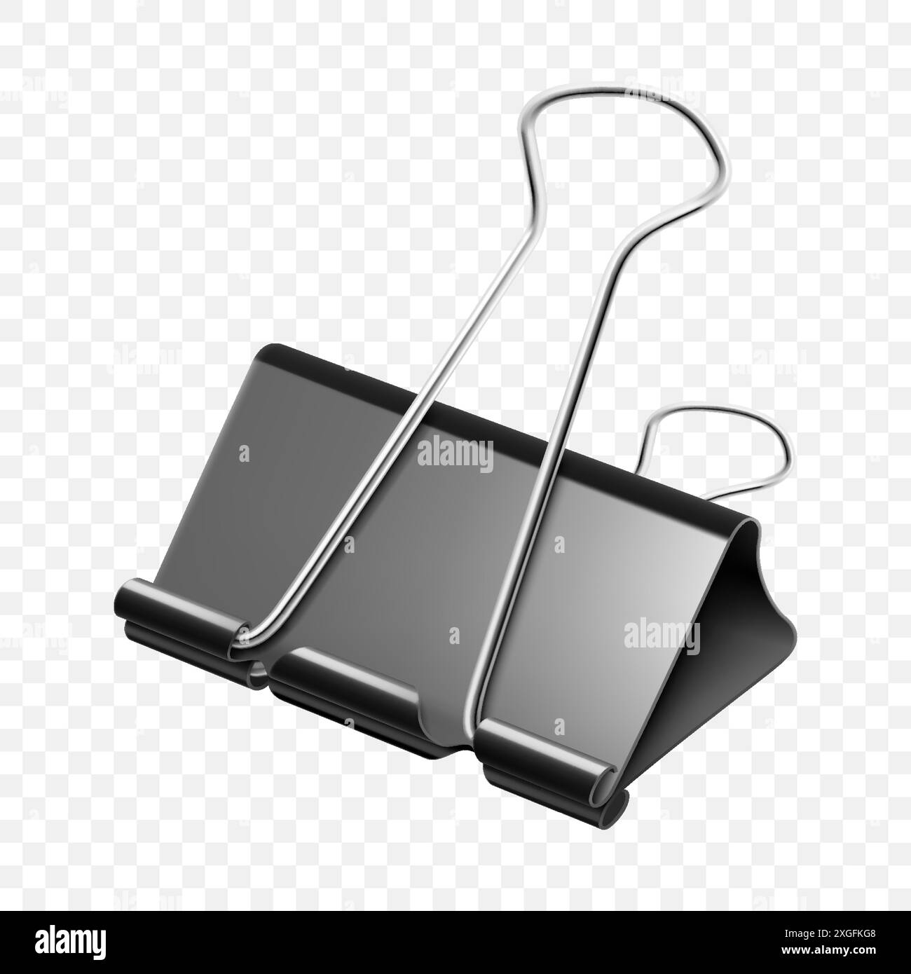 Metal black papers clip. Black paper clip. Steel office supplies, paper ...