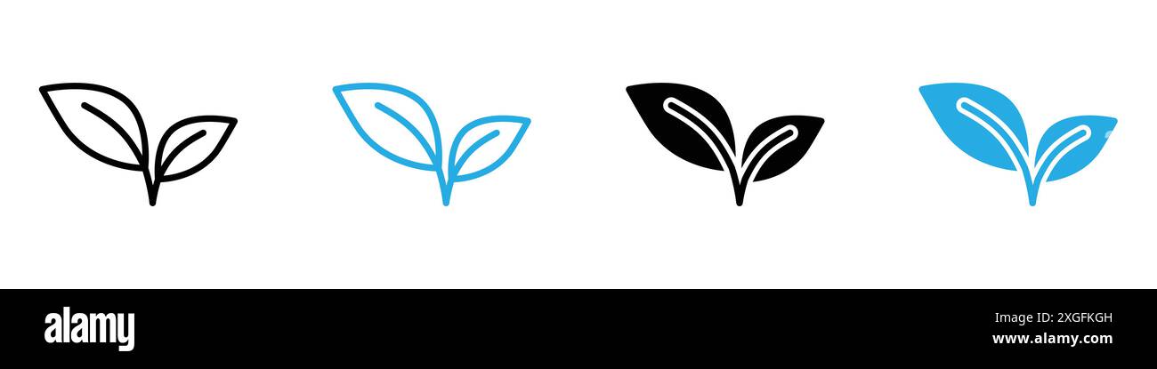 Leafs icon vector logo set collection for web app ui Stock Vector Image ...