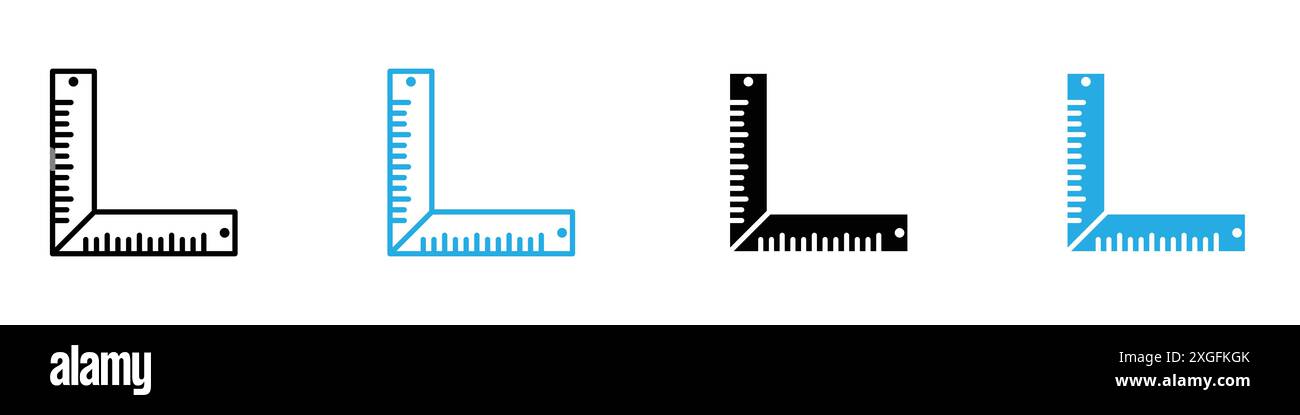 Carpenter ruler icon vector logo set collection for web app ui Stock ...