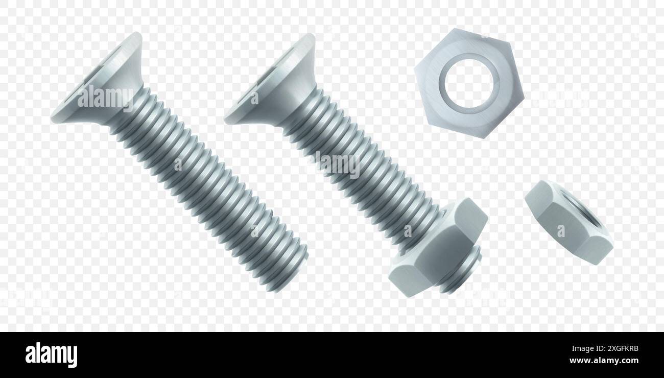 Isometric vector illustration steel bolt or screw isolated on white ...