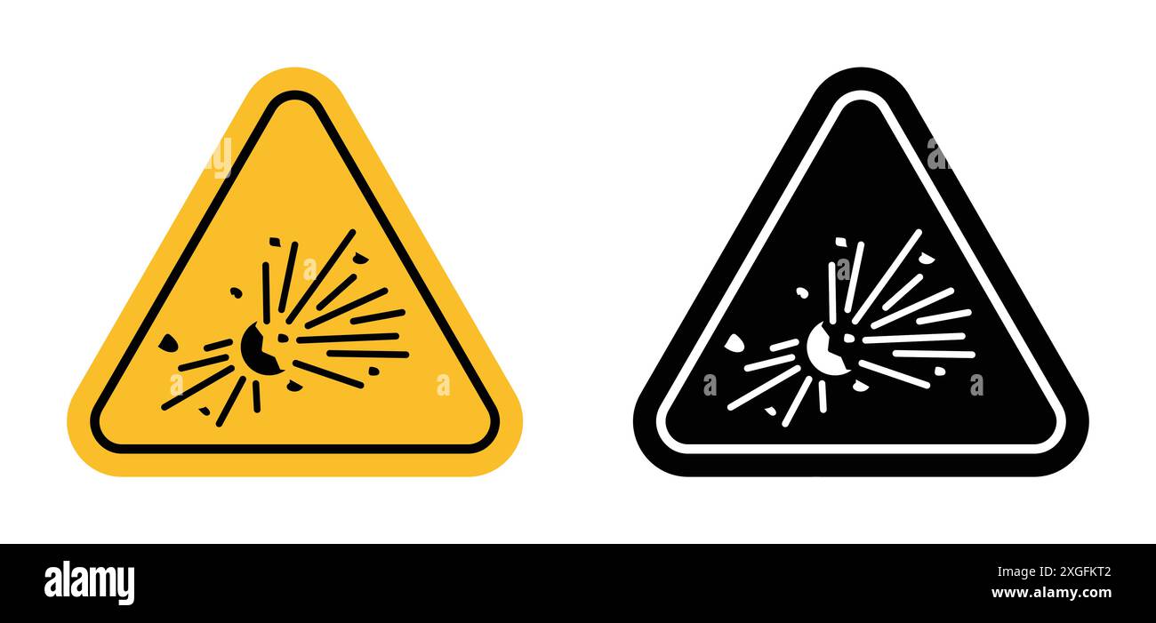 Explosive materials hazard sign vector logo set collection for web app ui Stock Vector Image ...