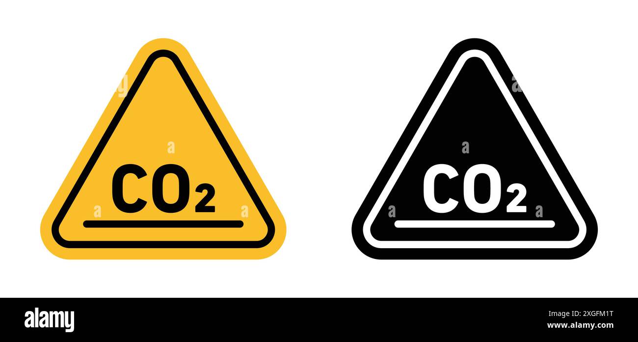 CO2 warning sign vector logo set collection for web app ui Stock Vector ...