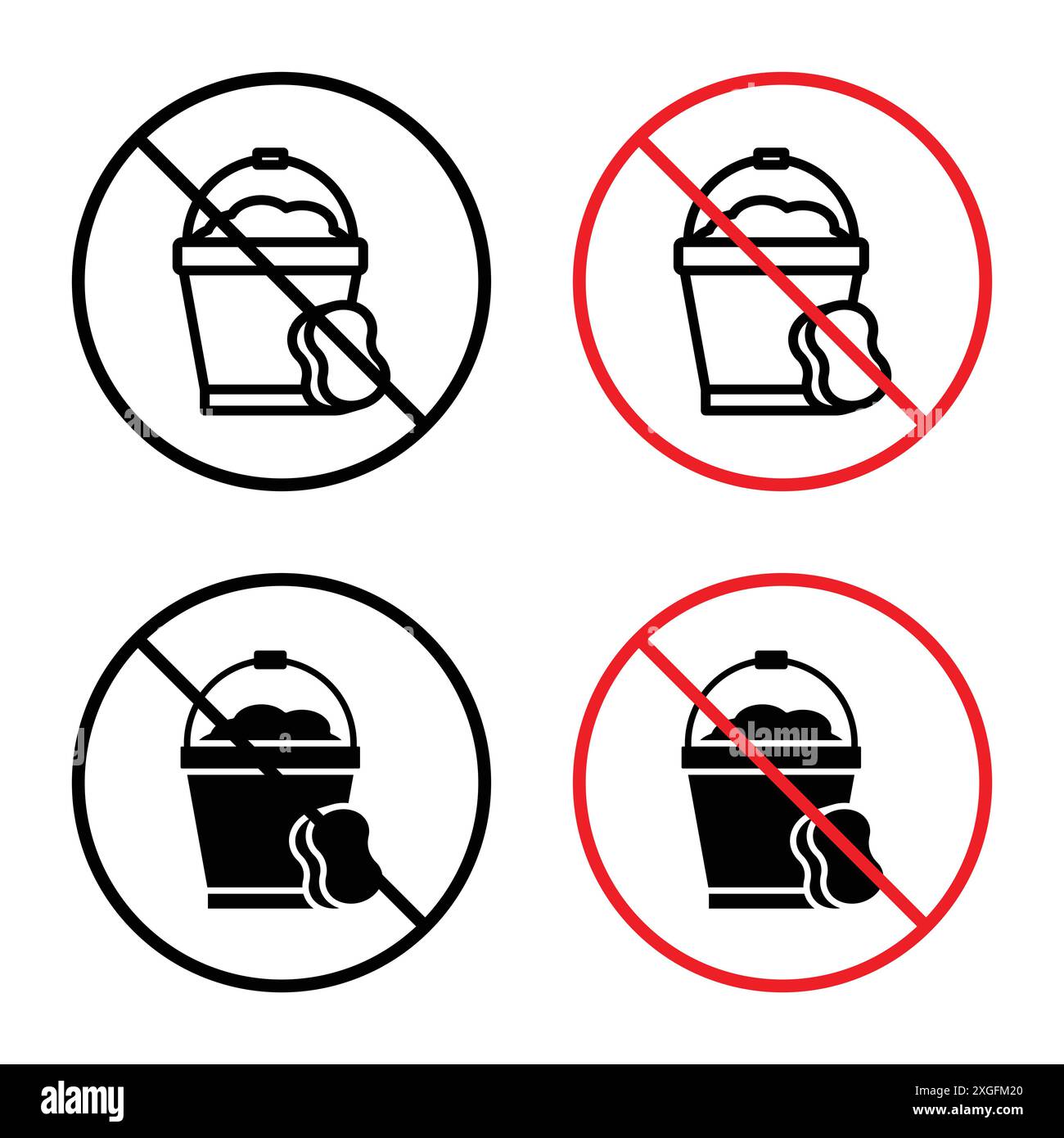 Cleaning bucket with sponge sign vector logo set collection for web app ...