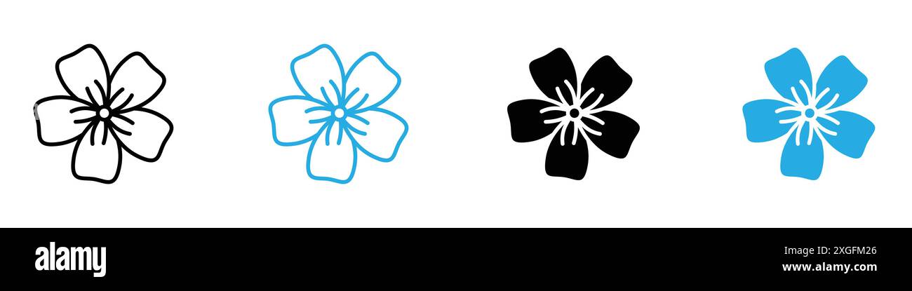 Flax flower icon vector logo set collection for web app ui Stock Vector ...