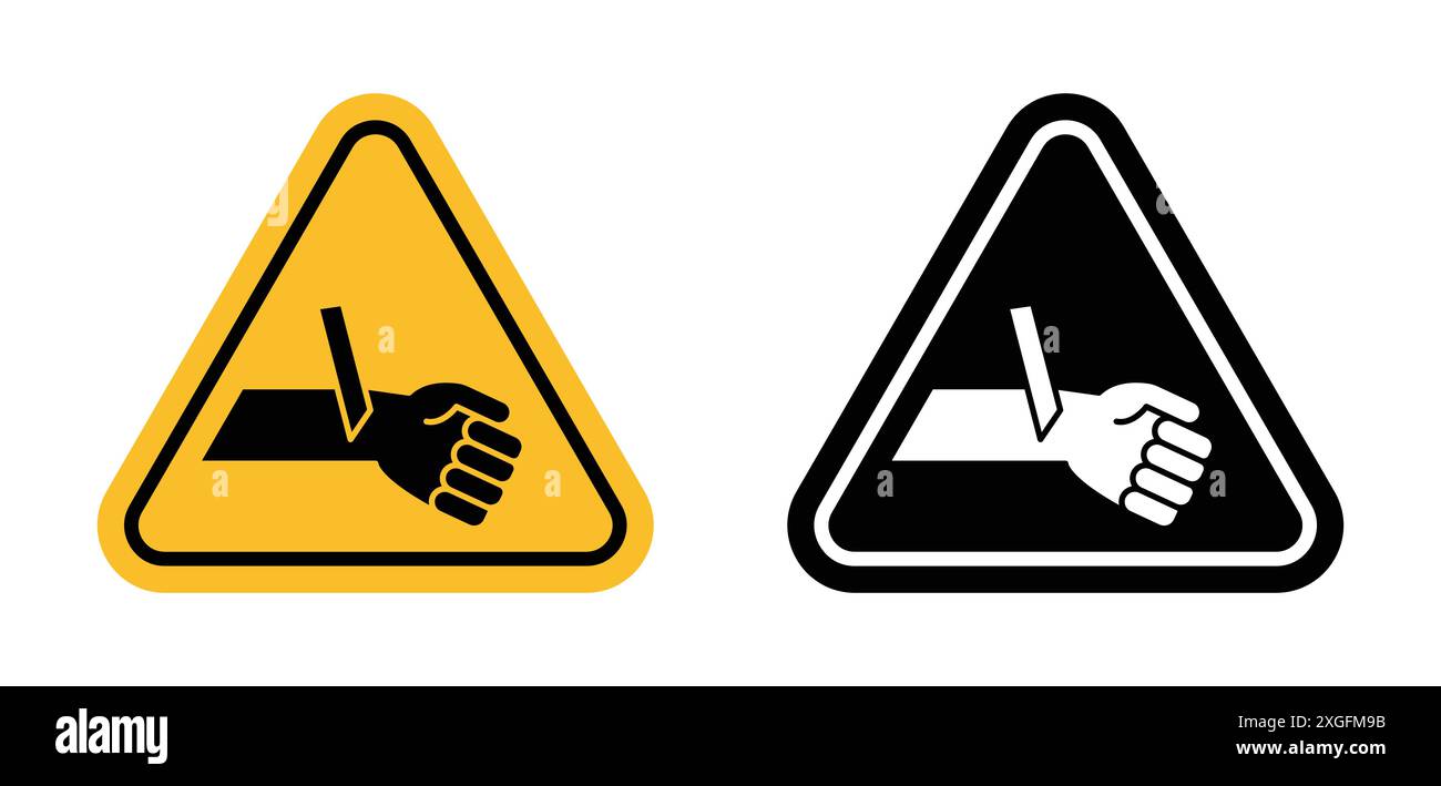 Cutting hand straight blade sign vector logo set collection for web app ...