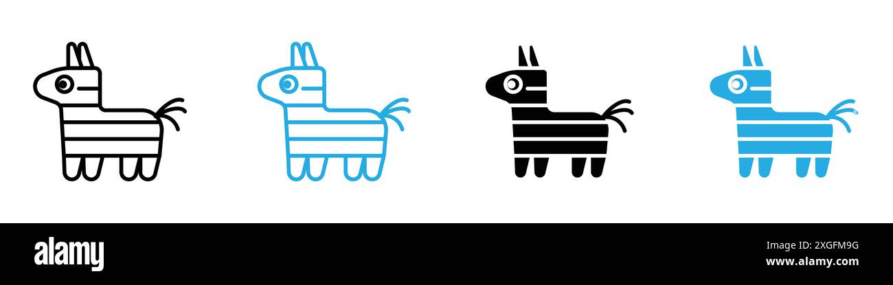 Donkey pinata icon vector logo set collection for web app ui Stock ...