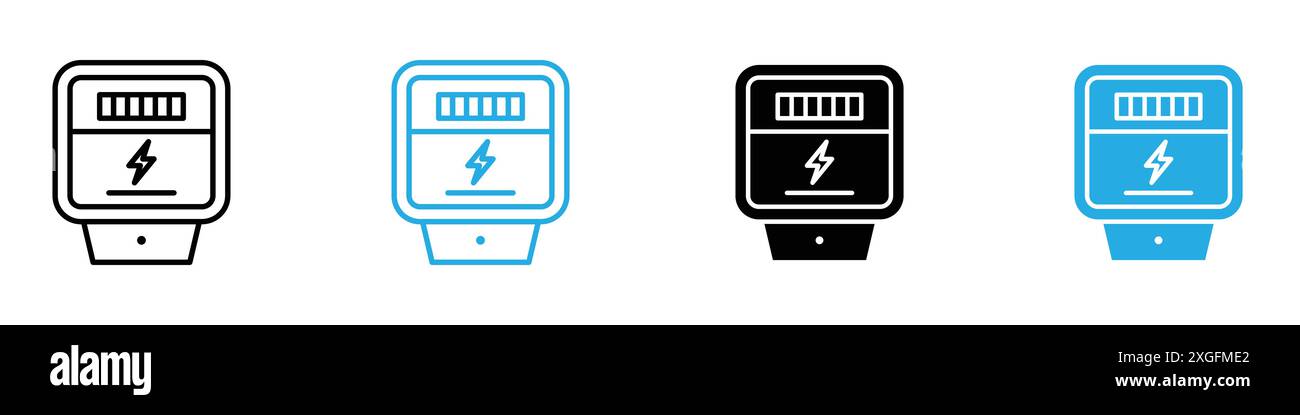 electric meter icon vector logo set collection for web app ui Stock Vector Image & Art - Alamy