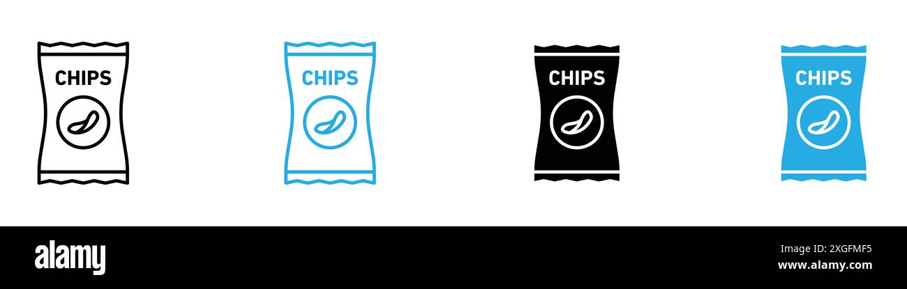 Chips Icon vector logo set collection for web app ui Stock Vector Image ...