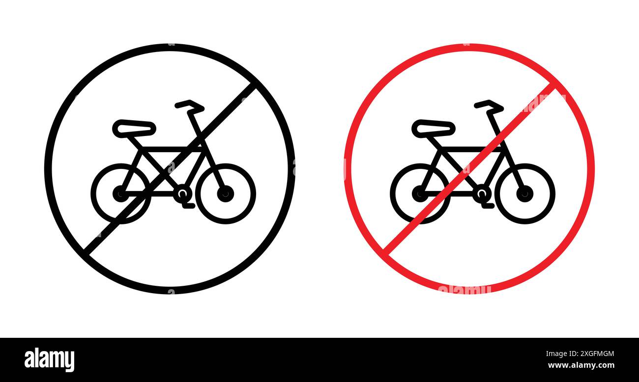 Bicycle prohibition sign vector logo set collection for web app ui Stock Vector Image & Art - Alamy