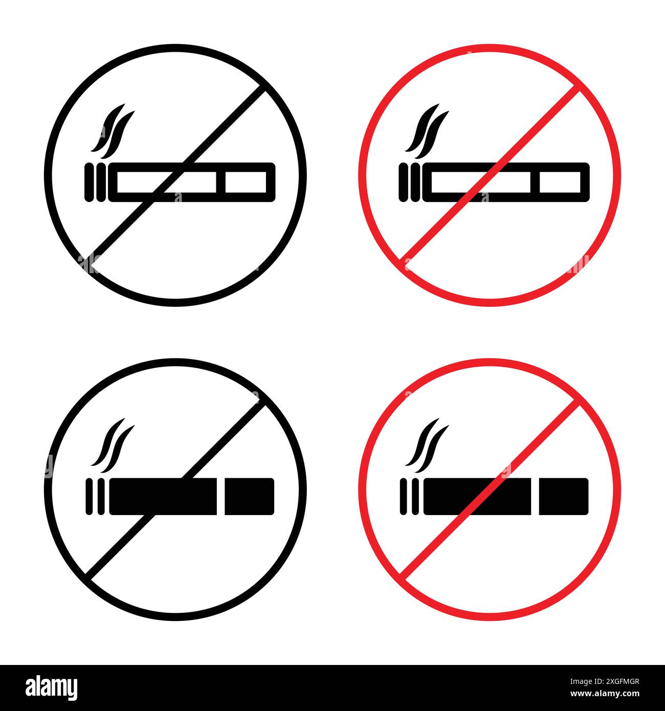 No smoking cigarette sign vector logo set collection for web app ui ...