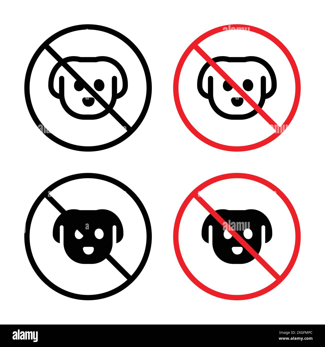 Forbidden dog pet sign vector logo set collection for web app ui Stock Vector Image & Art - Alamy