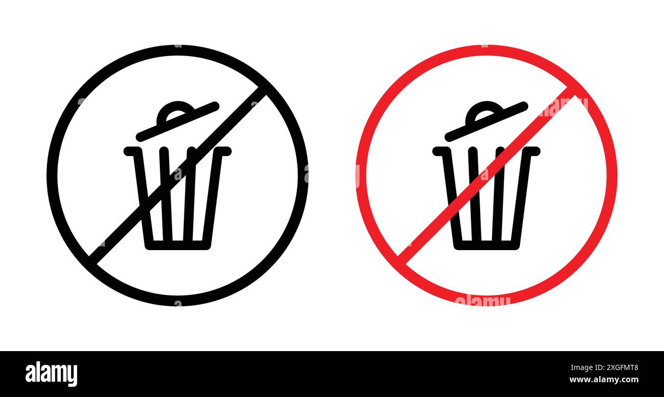 No trash sign vector logo set collection for web app ui Stock Vector ...
