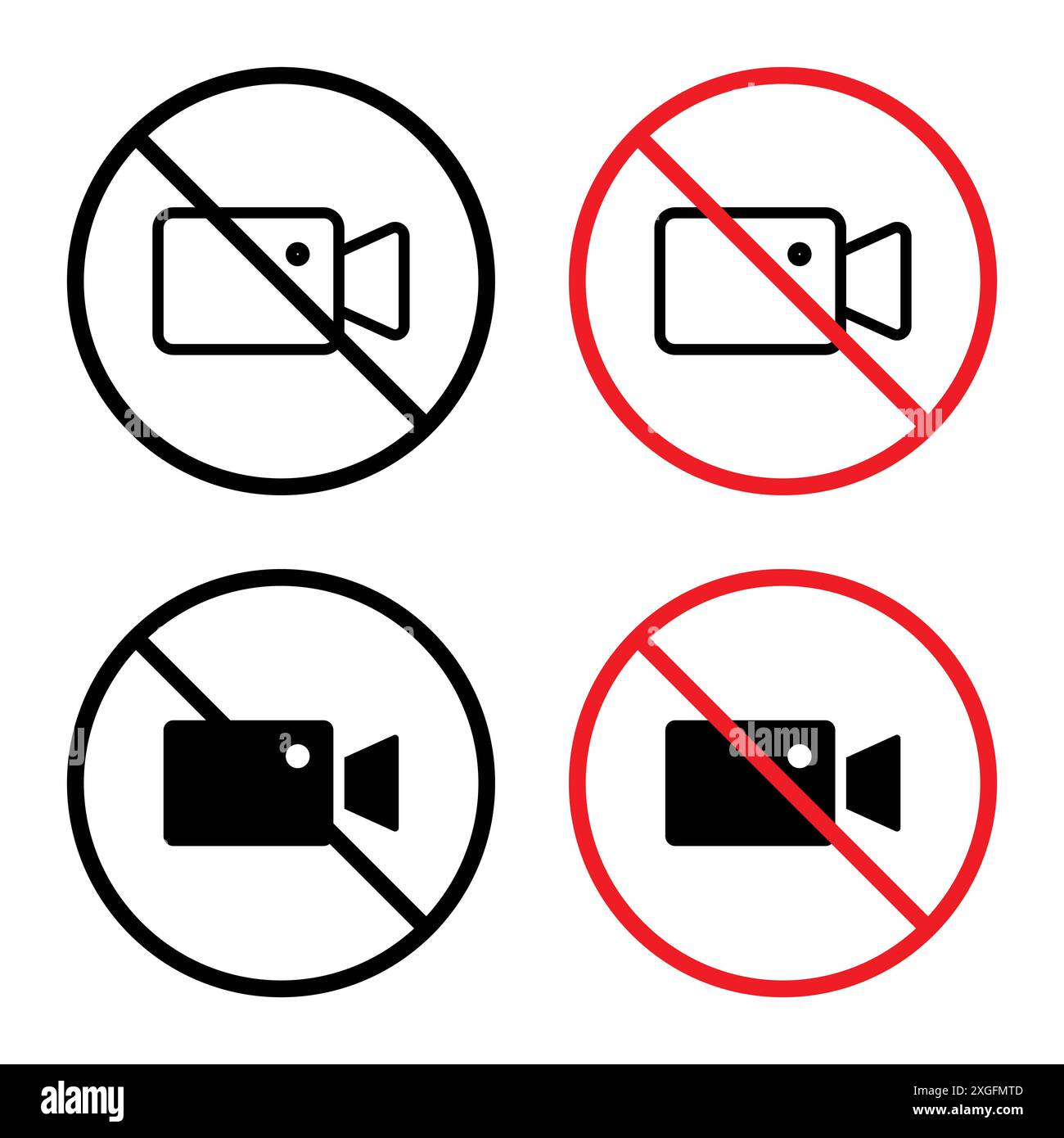 No video recording sign vector logo set collection for web app ui Stock ...