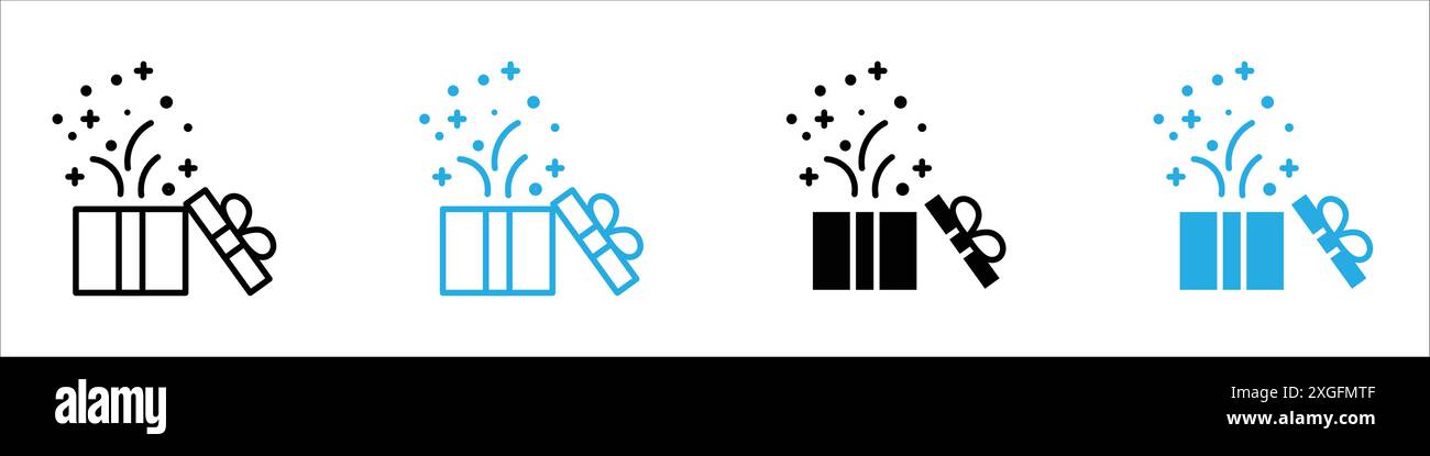 Open gift box icon vector logo set collection for web app ui Stock ...