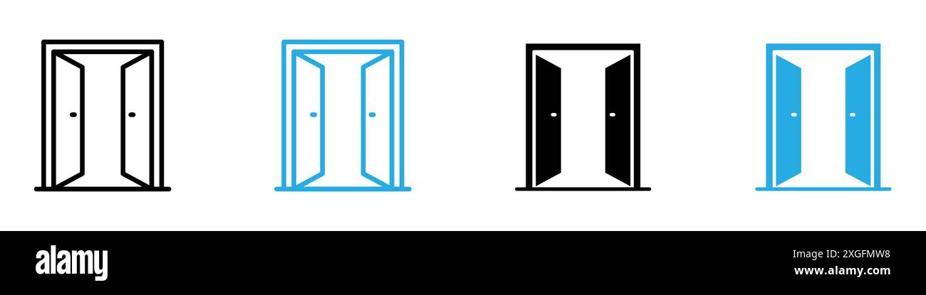 Open door icon vector logo set collection for web app ui Stock Vector ...