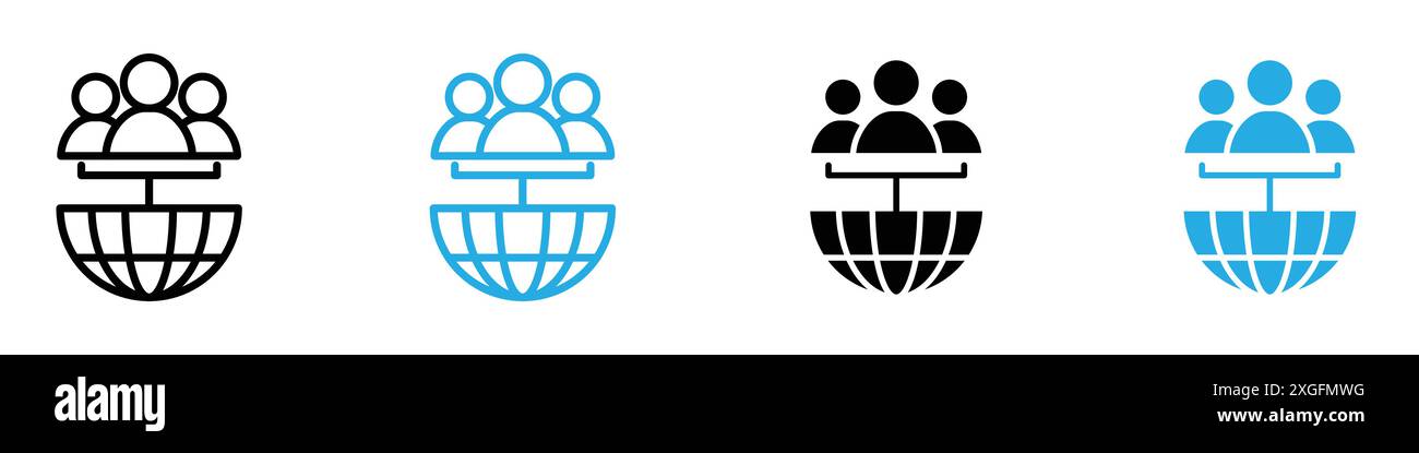Global leadership icon vector logo set collection for web app ui Stock ...