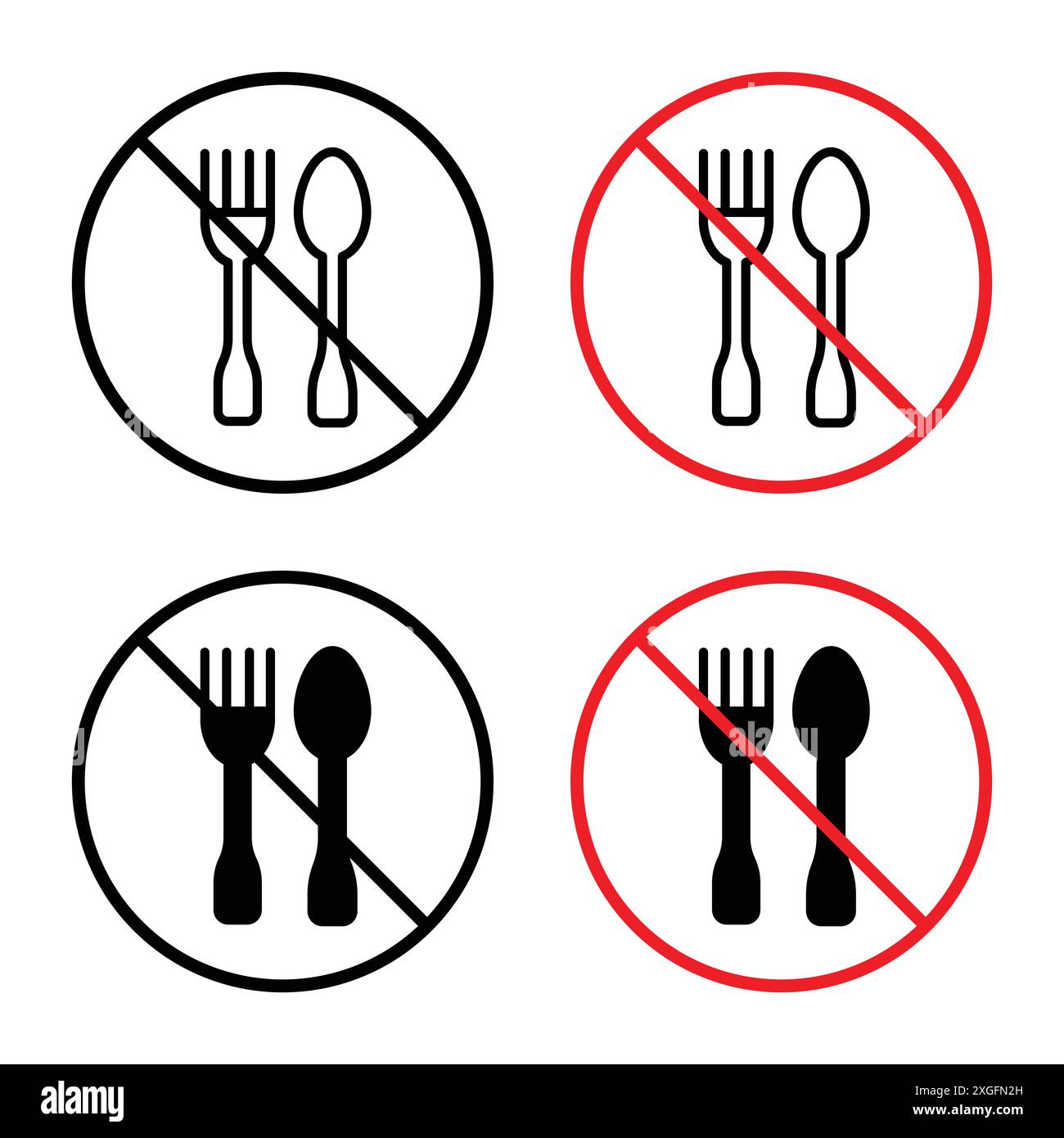 No eating sign vector logo set collection for web app ui Stock Vector ...