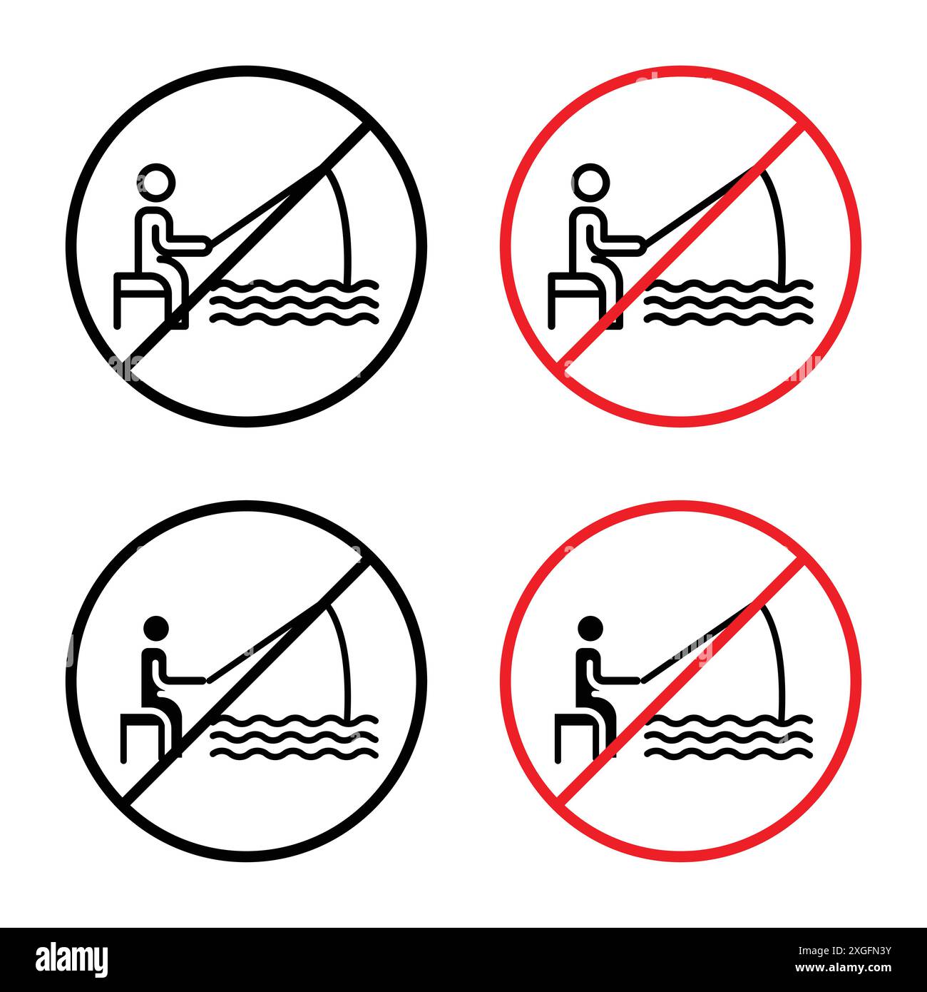 No fishing sign vector logo set collection for web app ui Stock Vector Image & Art - Alamy