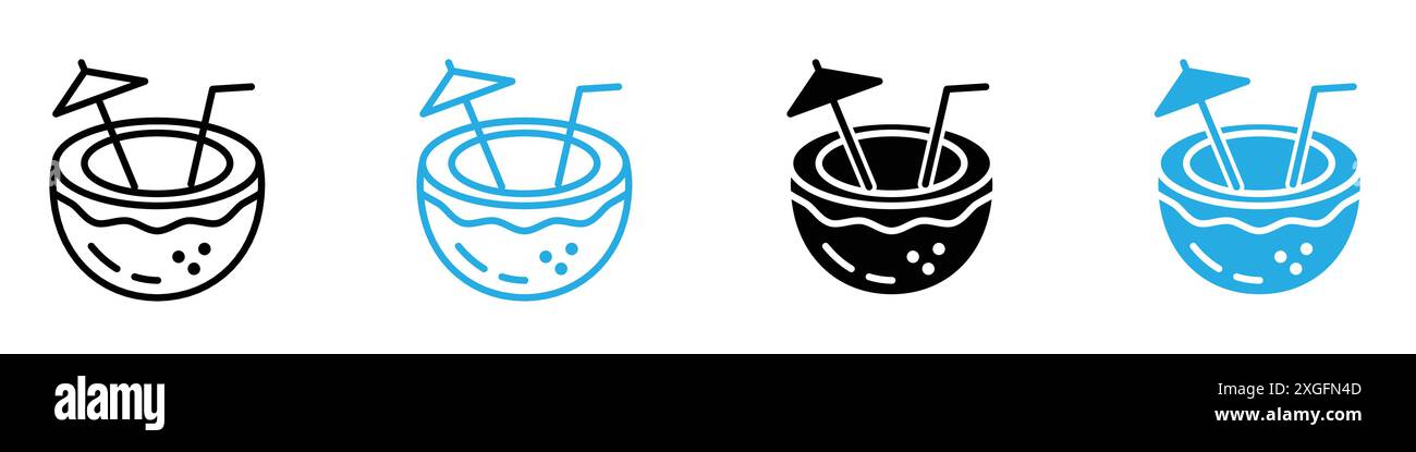 Coconut drink icon vector logo set collection for web app ui Stock ...