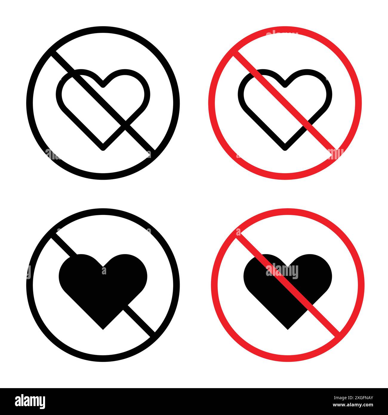No love sign vector logo set collection for web app ui Stock Vector ...