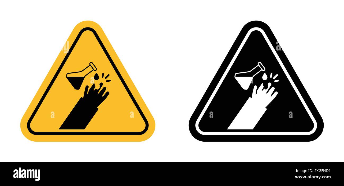 Corrosive acid safety sign vector logo set collection for web app ui Stock Vector Image & Art ...