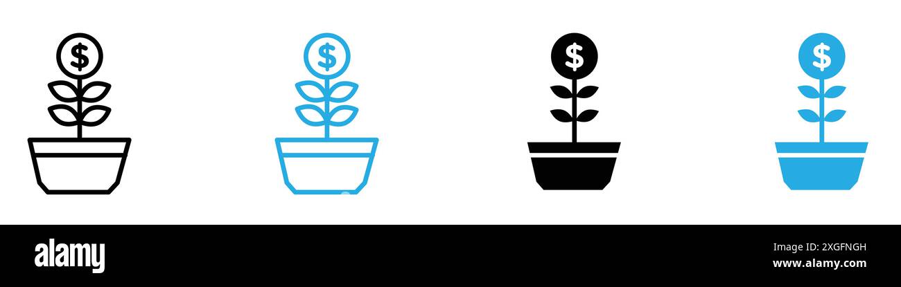 Money tree icon vector logo set collection for web app ui Stock Vector ...