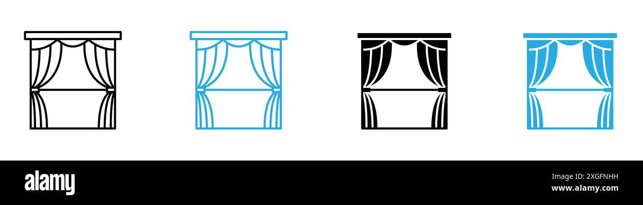 Curtain icon vector logo set collection for web app ui Stock Vector ...