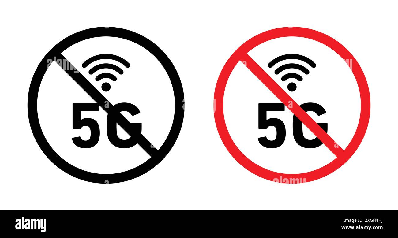 No 5G signal sign vector logo set collection for web app ui Stock ...
