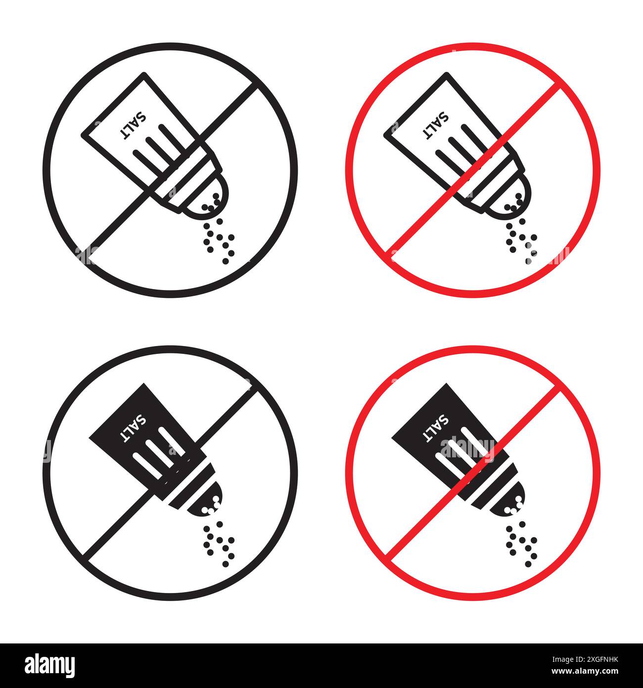 No salt sign vector logo set collection for web app ui Stock Vector ...