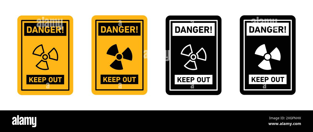 Danger high radiation area keep out sign vector logo set collection for ...