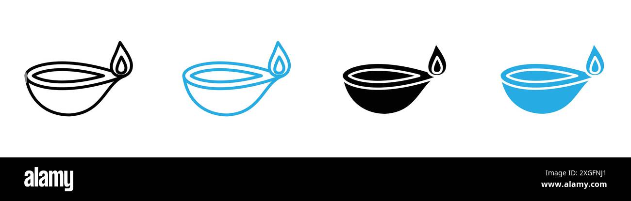 Diya icon vector logo set collection for web app ui Stock Vector Image ...