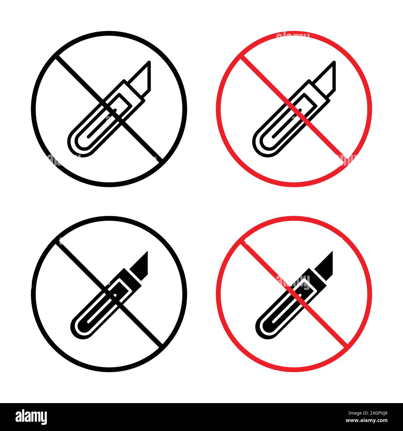 Do not cut sign vector logo set collection for web app ui Stock Vector ...