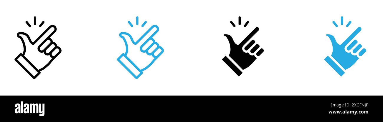 Finger snapping icon vector logo set collection for web app ui Stock ...