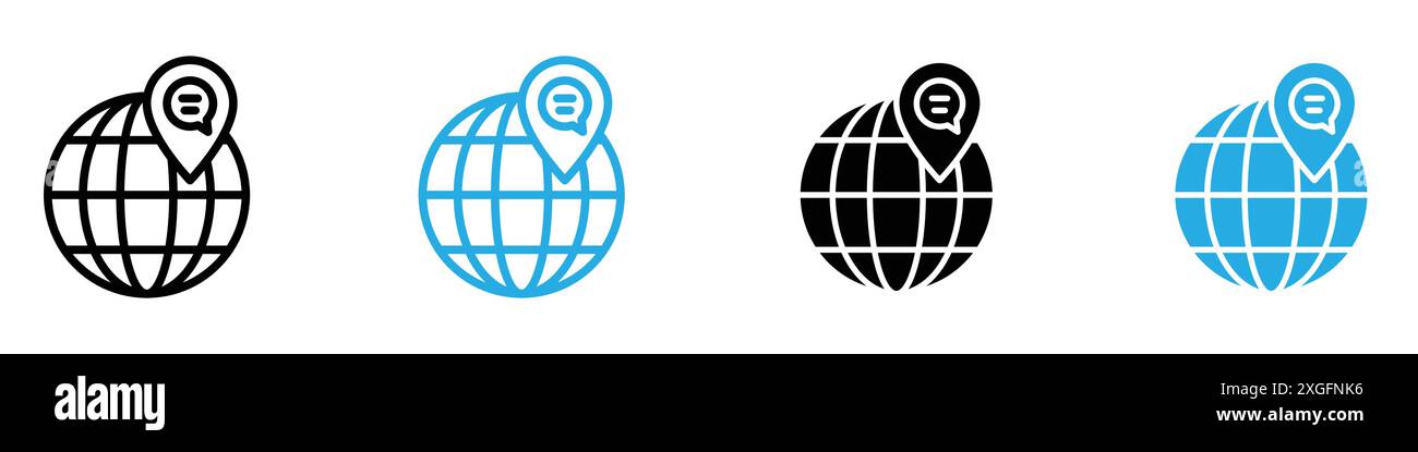 Global forum icon vector logo set collection for web app ui Stock ...