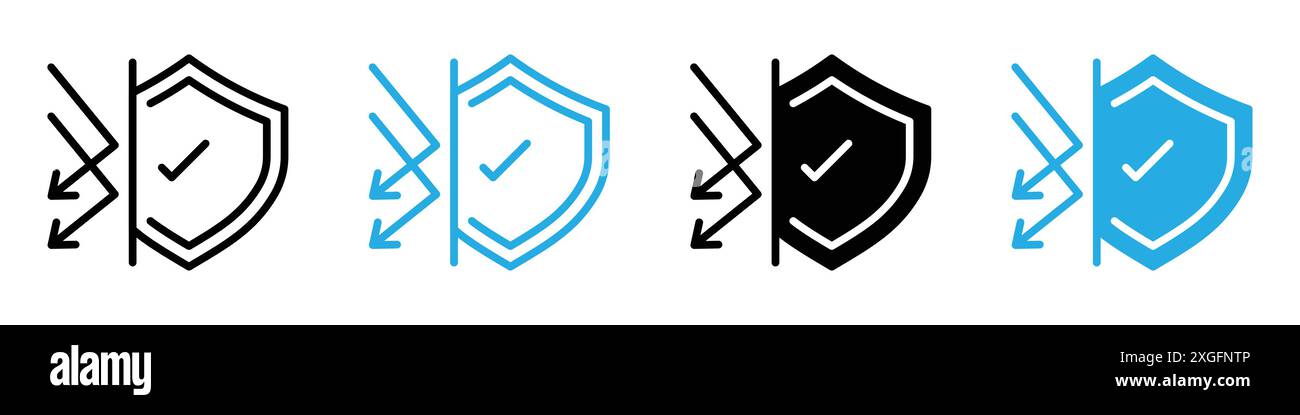 Protection from attack icon vector logo set collection for web app ui ...