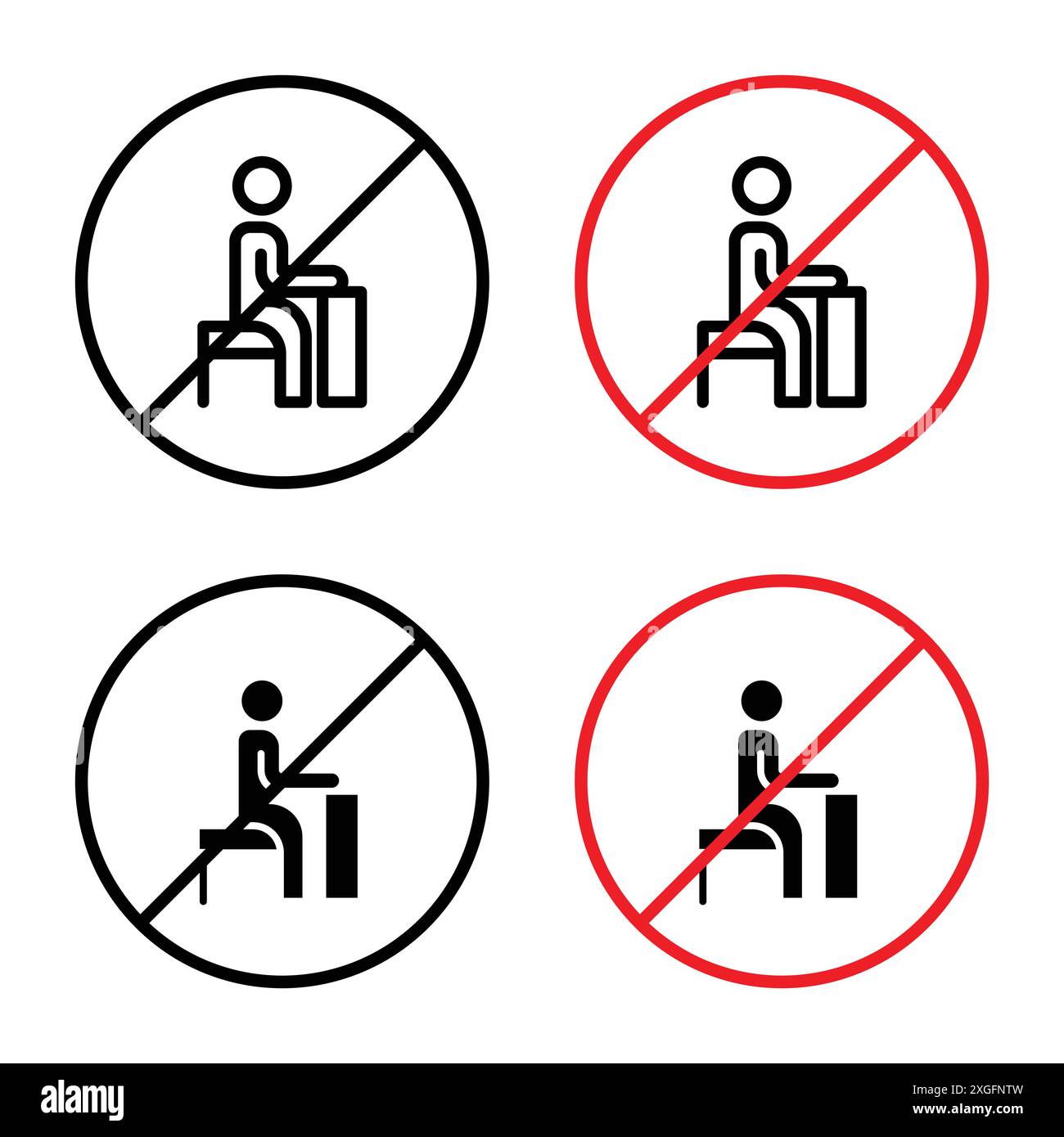 Do not sit sign vector logo set collection for web app ui Stock Vector ...
