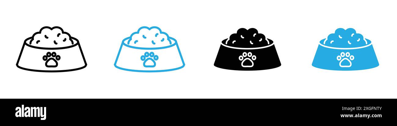Dog feeding icon vector logo set collection for web app ui Stock Vector ...