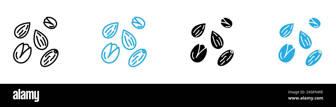 Dry fruit icon vector logo set collection for web app ui Stock Vector ...