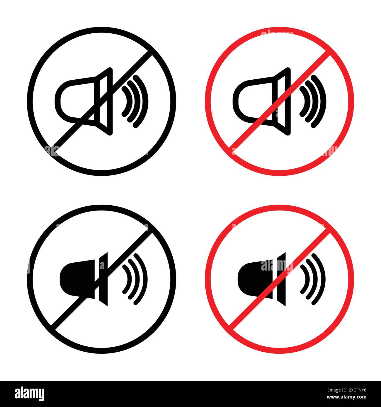No sound sign vector logo set collection for web app ui Stock Vector ...