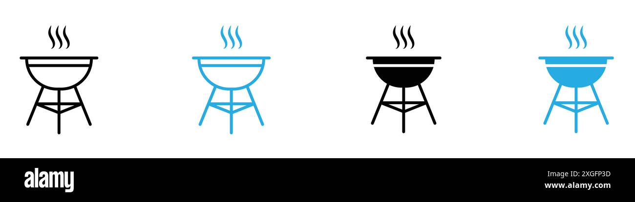 Grill icon vector logo set collection for web app ui Stock Vector Image ...
