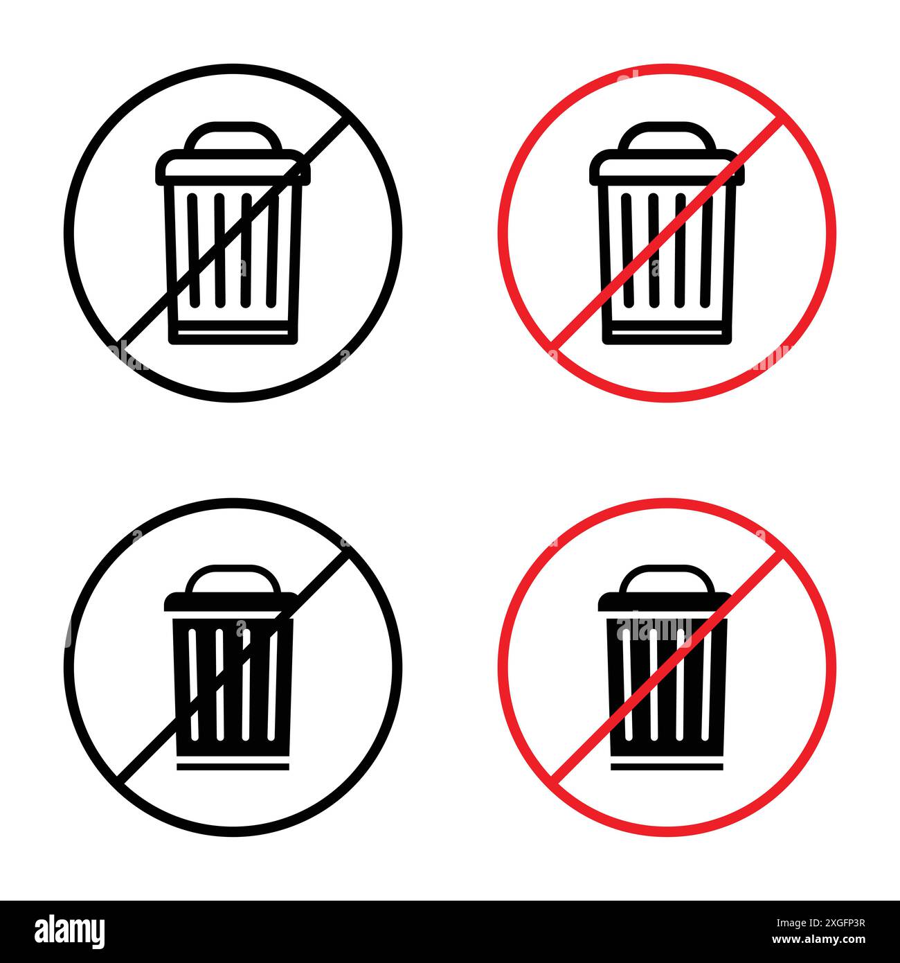 No trash icon vector logo set collection for web app ui Stock Vector Image & Art - Alamy